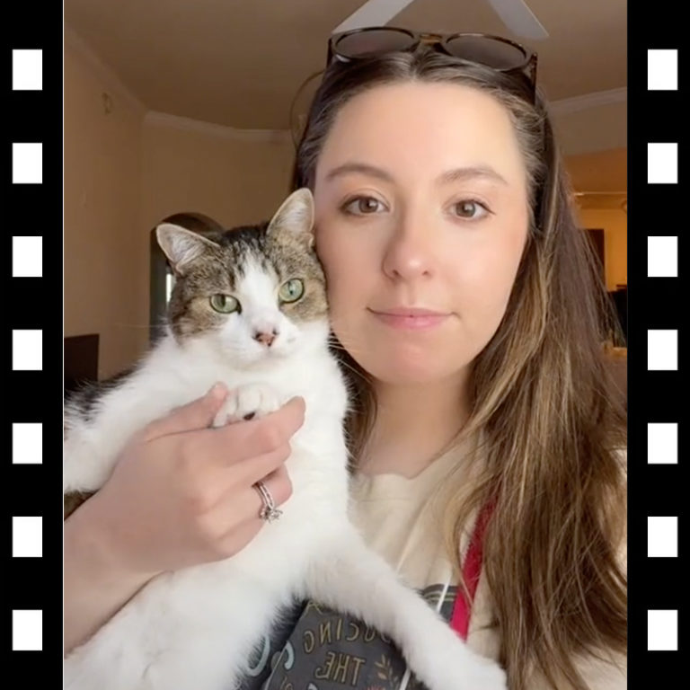 Couple Adopts Senior Cat Ella, Find Out She is Obsessed with Movies