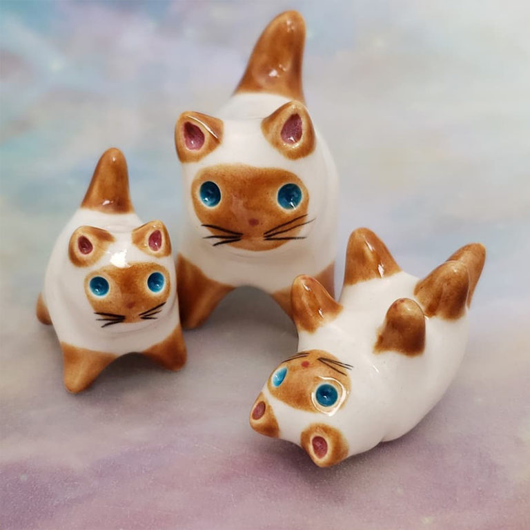 Ceramics Artist Who Shares Studio with Cats Creates Magical Felines