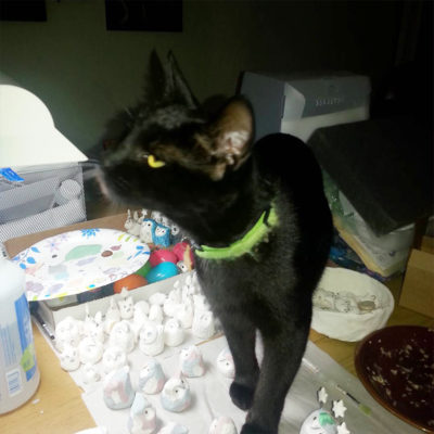 Ceramics Artist Who Shares Studio with Cats Creates Magical Felines