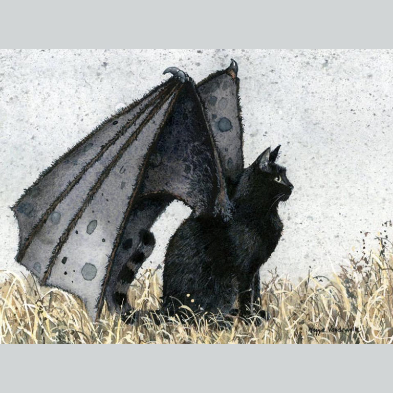 Mystical 'Battycats' Fly in Artwork Inspired by Woman's Cats