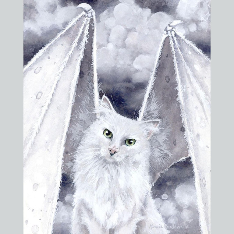 Mystical 'Battycats' Fly in Artwork Inspired by Woman's Cats