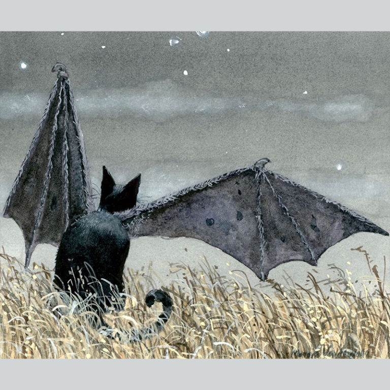 Mystical 'Battycats' Fly in Artwork Inspired by Woman's Cats