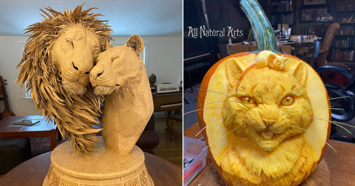 Artists Create Spectacular Cat Sculptures Using Cardboard