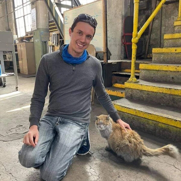 Dirt the Boss Cat and His Protégé at the Nevada Northern Railway