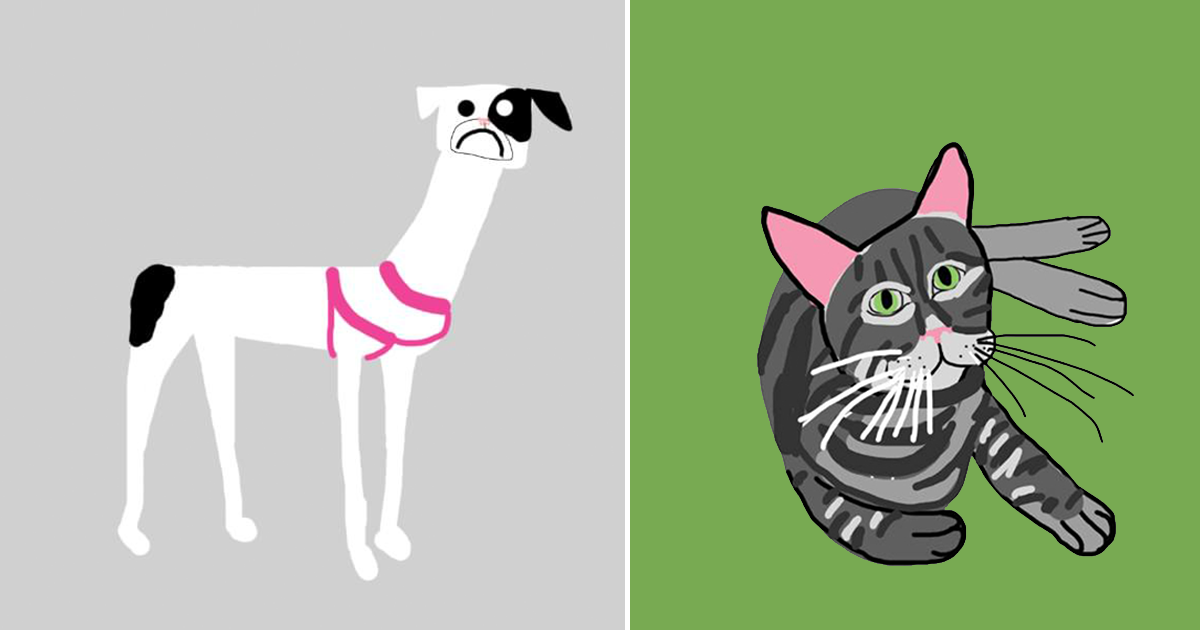 Funny Drawings of Adoptable Pets Stop Viewers in Their Tracks