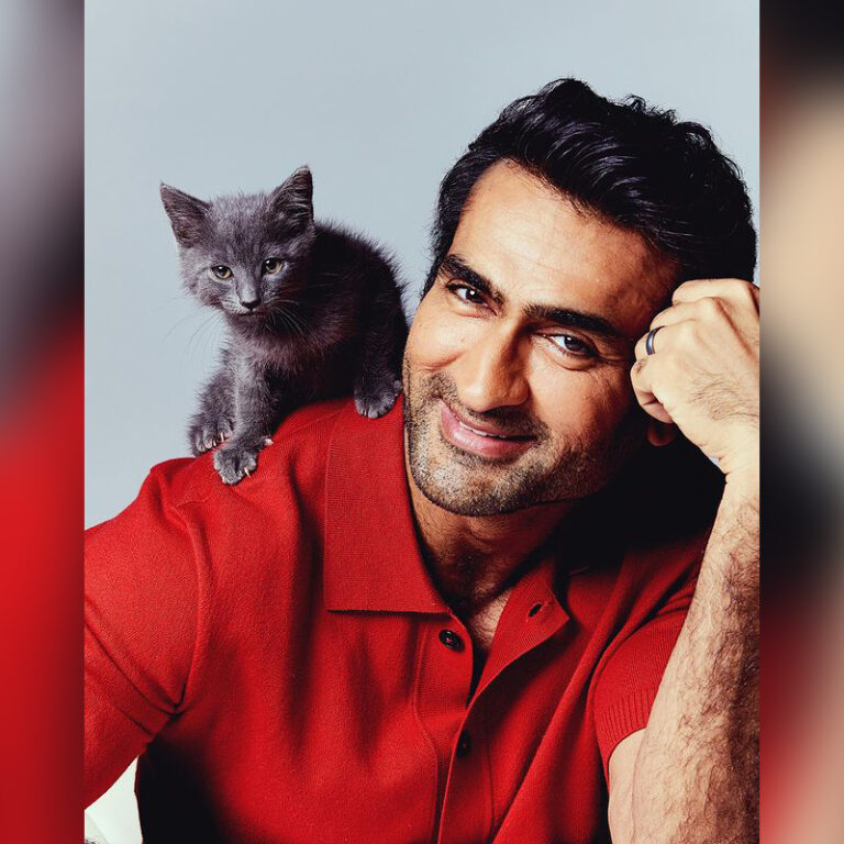 Cat Lover Kumail Nanjiani Surrounded by Cute Rescued Kittens