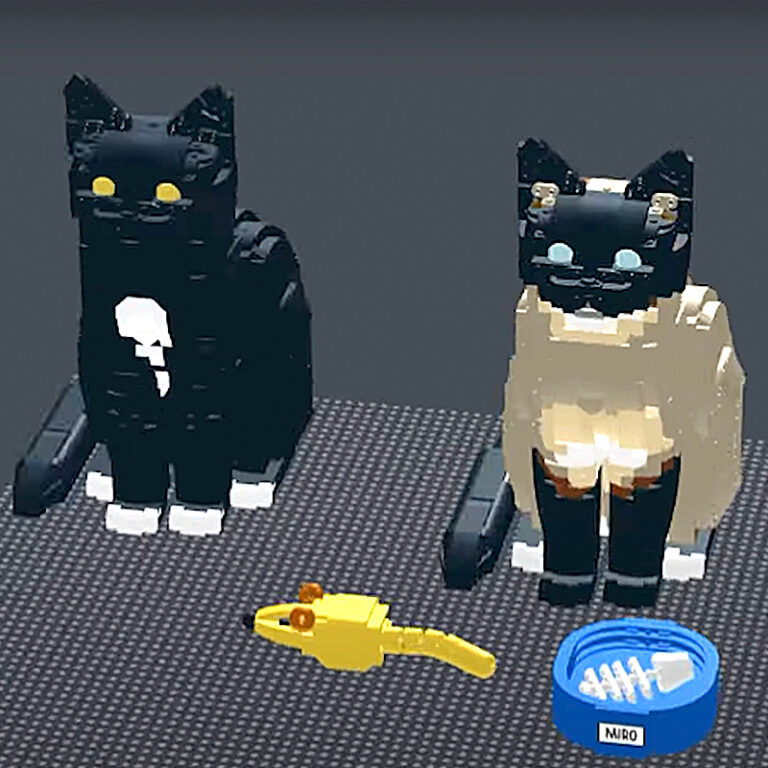Life-Size LEGO Cat Inspired By a Real-Life Feline Enjoys Sitting In The ...